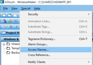 Creating AVEVA InTouch HMI Access Names - Industrial Software Solutions
