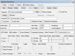 Configuring passive PLC heartbeat tag in Wonderware InTouch to monitor ...